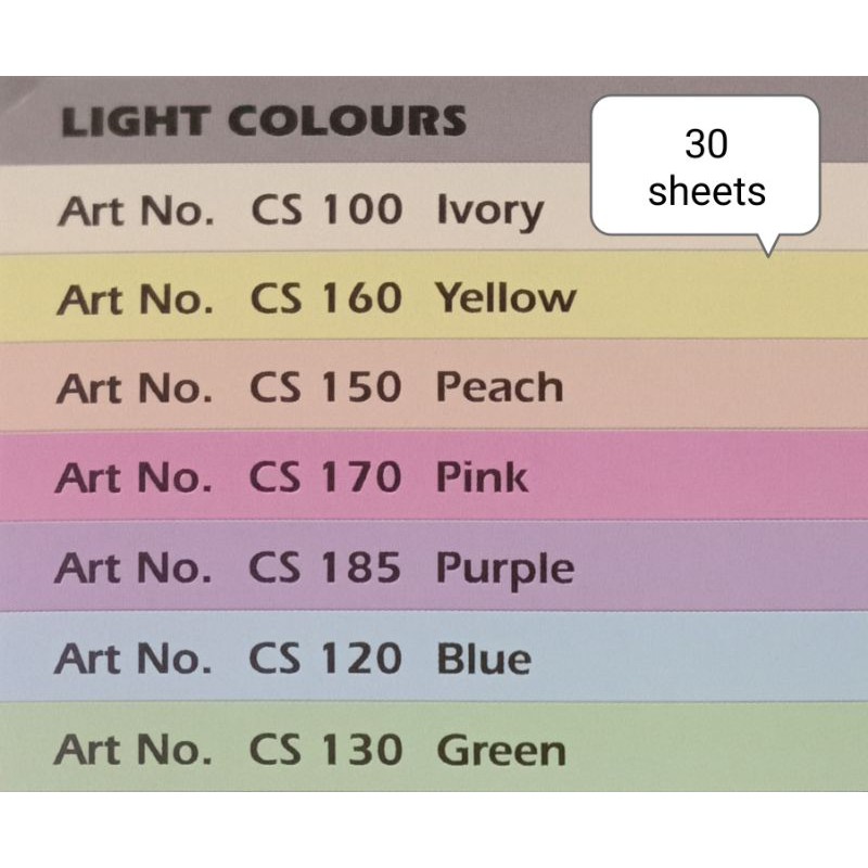 A4 Light Colours Paper 80gsm 30sheet | Shopee Malaysia
