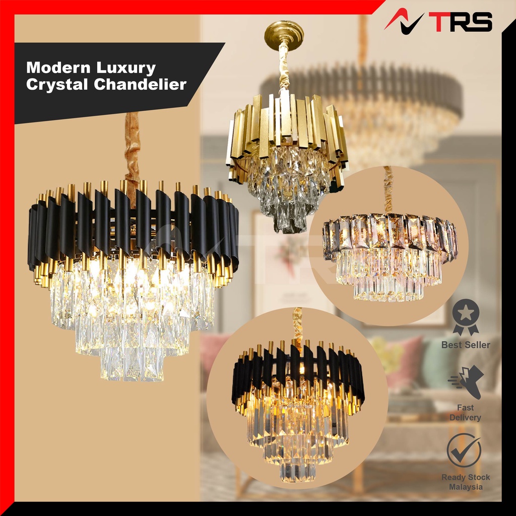 Lampu Hiasan, Modern Crystal Chandelier, Lampu Siling, Lampu Gantung ...