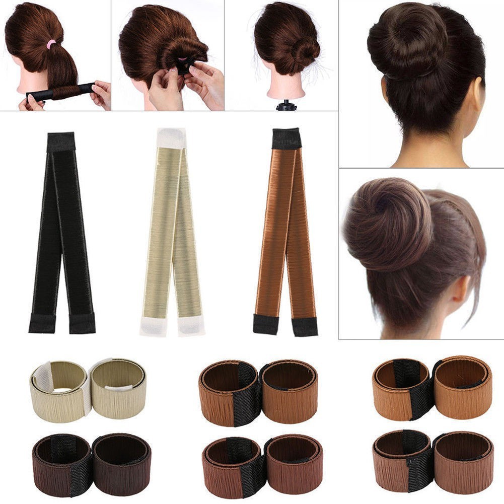 Women's Girls Magic Hair Bun Snap Styling Donut Former French Twist ...