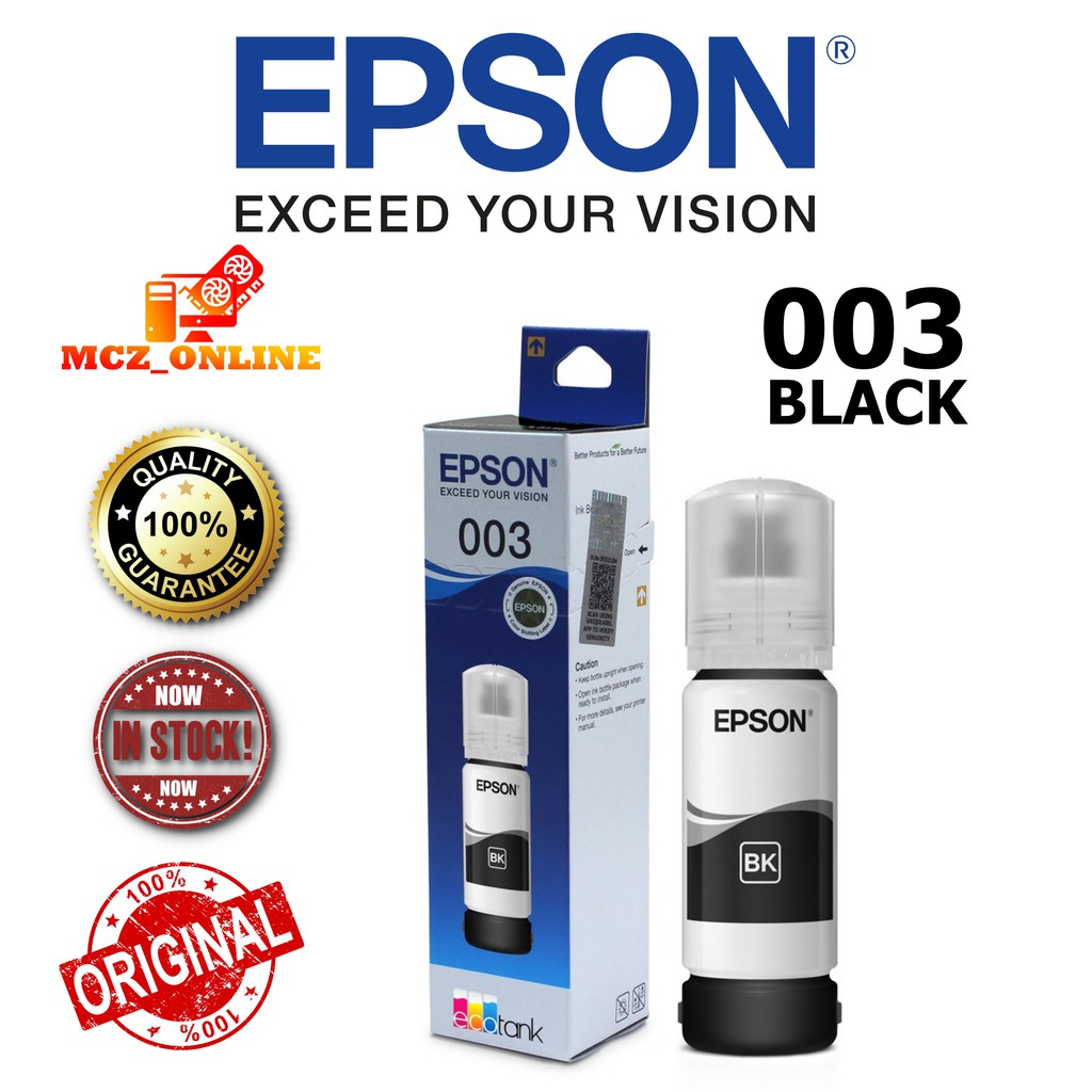 🔥HOT SELL🔥💯100% Original💯 Epson Original 003 Black Refill Ink Bottle ...