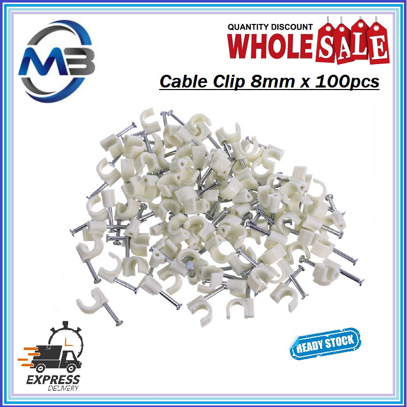 Cable Clip 8mm 100pcs | Shopee Malaysia