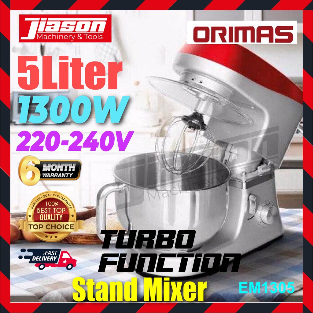 ORIMAS EM1305 Stand Mixer 5L 1300W | Shopee Malaysia