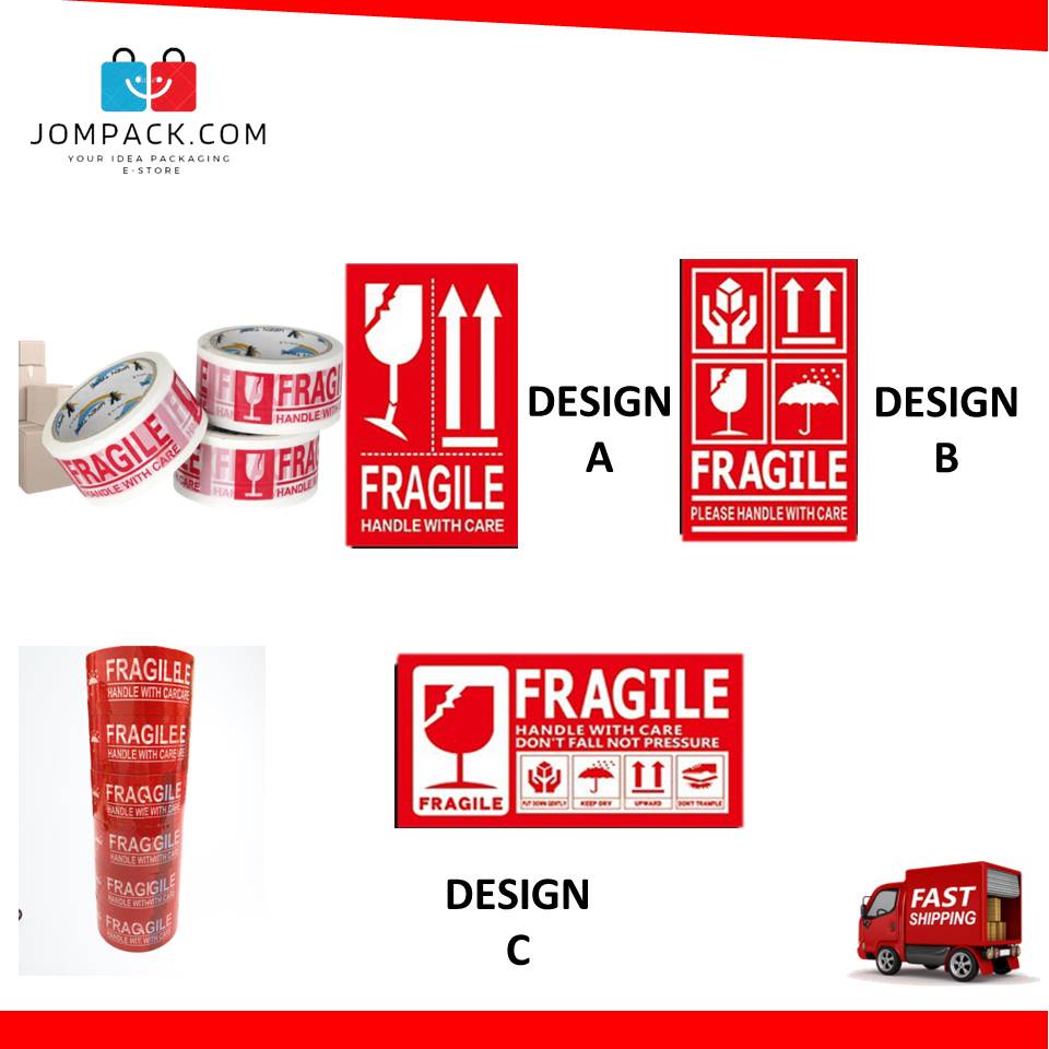 Fragile Sticker 100pcs/ Fragile Tape 1 Roll / Fragile Label Warning ...