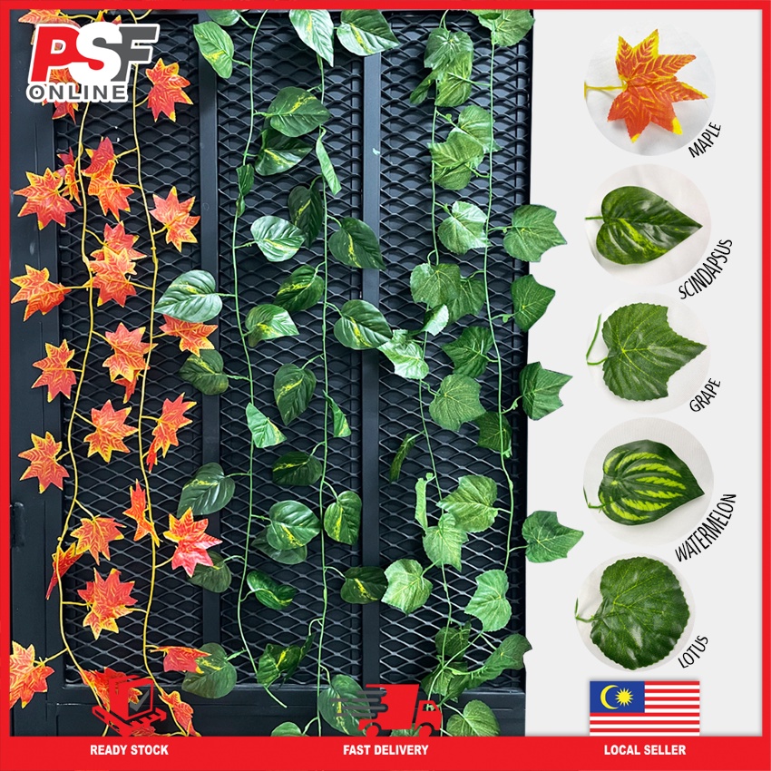 [NEW] 2 METER Artificial Leaf Vine Wall Decoration Daun Hiasan Tiruan ...
