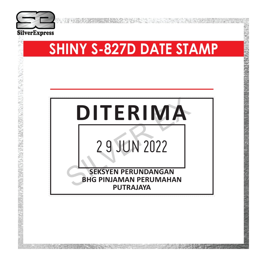 SHINY Dated Stamp S-827D | 2 Color Date Stamp | Self inking Rubber ...