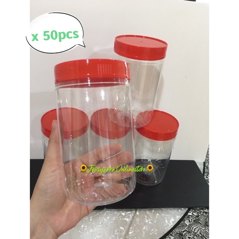 🔥Ready Stock🔥(50PCS)BALANG KUIH/Penutup Merah/ PET Container / Balang ...