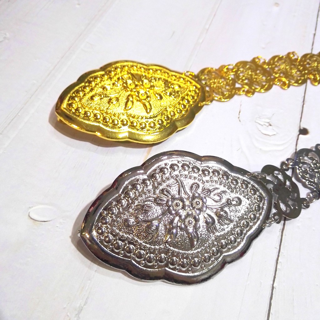 Tali Pinggang Tradisional Pengantin Belt Metal Gold And Silver | Shopee ...