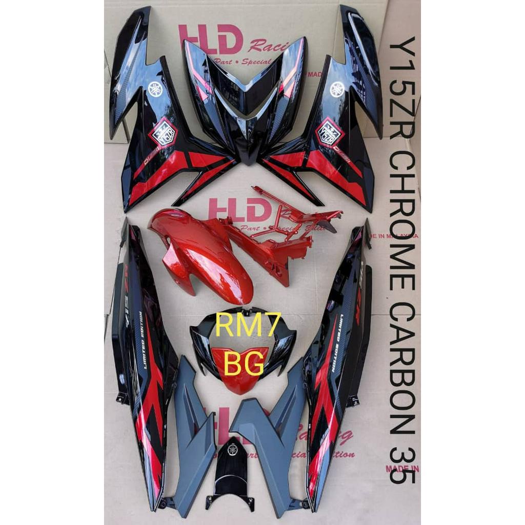 HLD STICKER TANAM Yamaha Y15ZR Y15 YSuku v2 Coverset Body Cover Set Chrome Carbon Emas Sticker ...