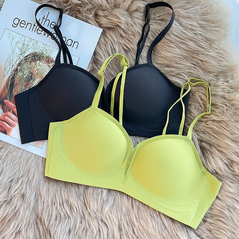 Jelly strip seamless underwear women s small chest gathered thickened ...