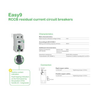 SCHNEIDER ELCB RCCB RCD sirim 10ma 30ma 100ma 300ma 25a 40a 63a easy9 ...