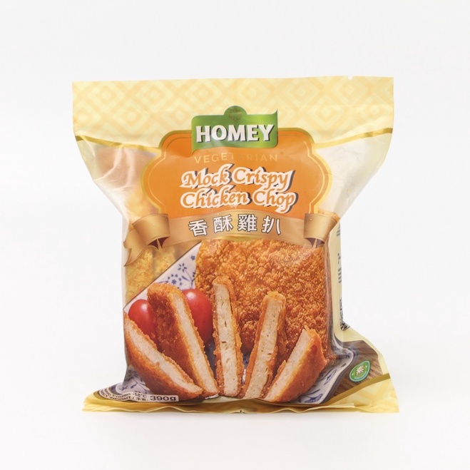 Homey, Vegetarian Frozen Mock Crispy Chicken Chop (390g)(6pcs) 立德香酥鸡扒 ...