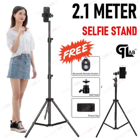 【READY STOCK】 Portable 210cm Tripod for Phone Adjustable Floor Stand Live Camera Selfie Holder 2 ...