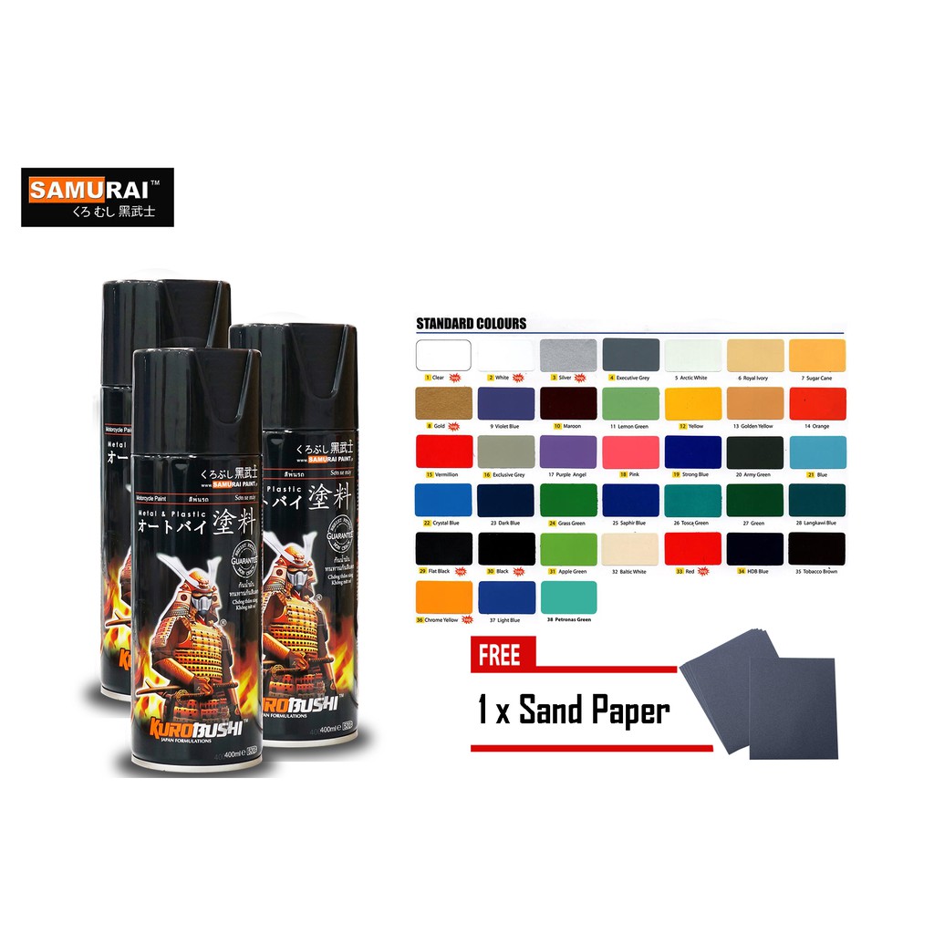SAMURAI SPRAY PAINT - STANDARD COLOUR -400ML - | Shopee Malaysia