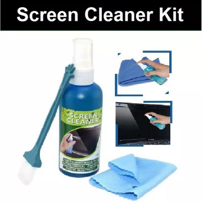 Cleaner Kit Spray 3 in 1 Screen Cleaning for Laptops Tablet TV Monitor ...
