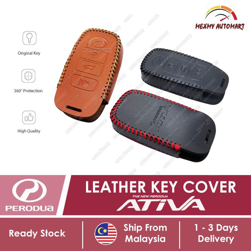 [NEW] Perodua ATIVA MYVI 2022 - 2024 FL Leather Car Key Cover Sarung ...