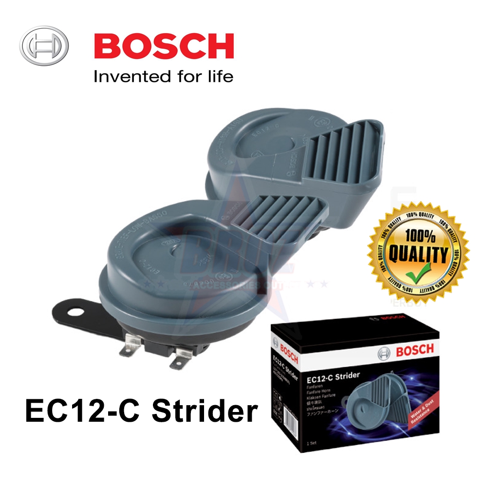 Bosch EC12-C Strider Fanfare 12V Horn Universal Car Motorcycle Horn 106-118dB(A) 2pc Set ...