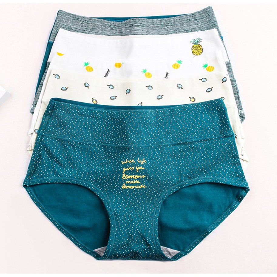 🇲🇾M-3XL Women Plus Size High Waist Cotton Underwear Soft and Breathable ...