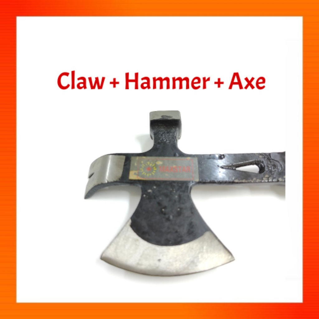 [CLEARANCE] 3 IN 1 RUBBER HANDLE CAMPING AXE MULTI USE HATCHET(CAMPING ...