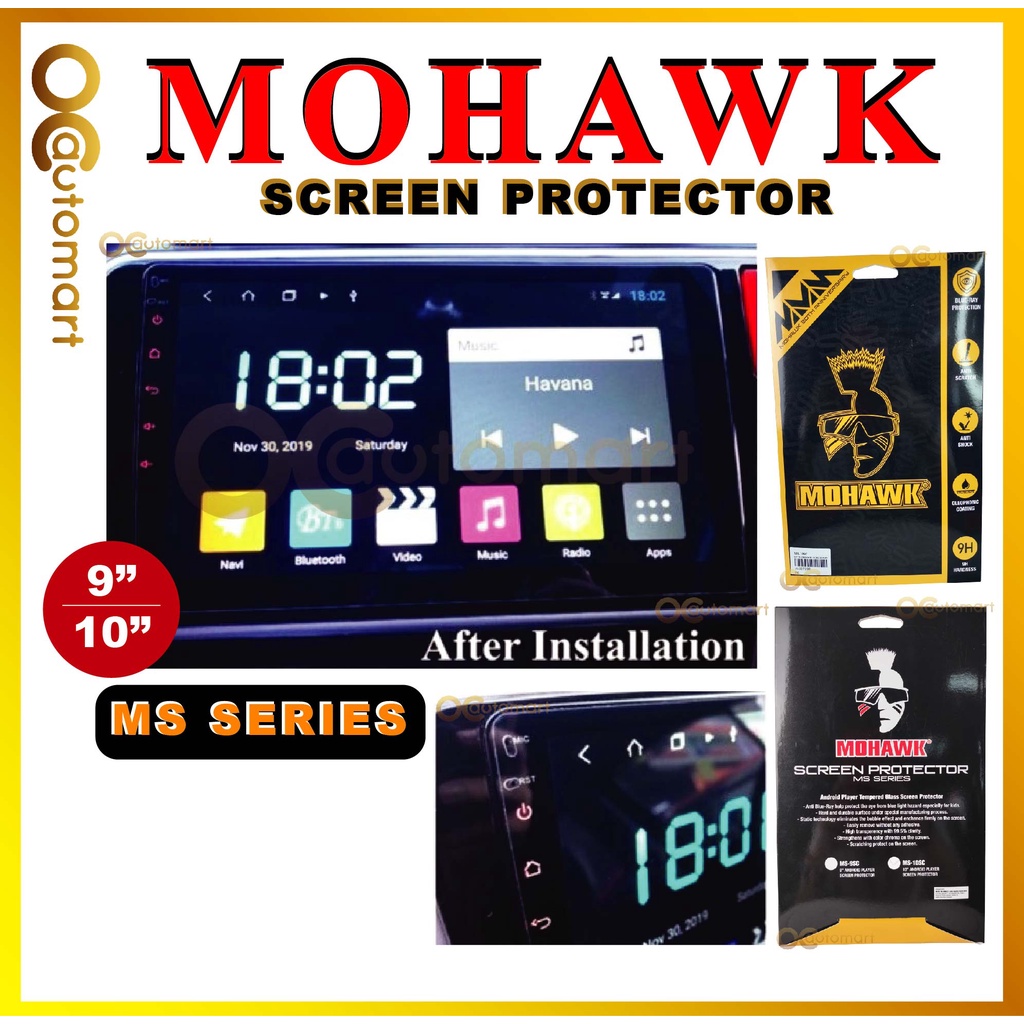 MOHAWK Android Player Tempered Glass Screen Protector 9"/10" | Shopee ...