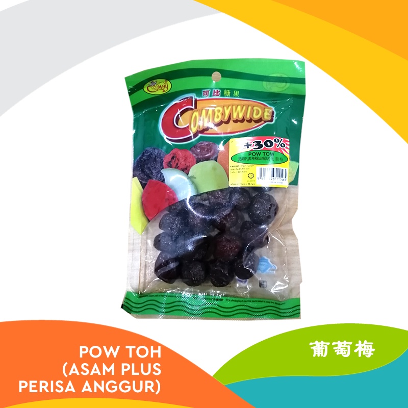 COMBYWIDE Pow Toh (Asam Plus Perisa Anggur) (Exp: 2026) [5 Packs Per ...