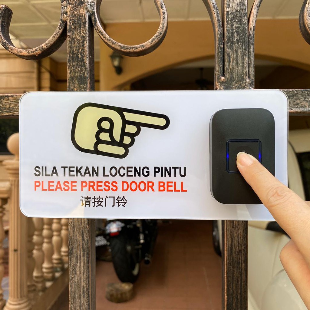 PLEASE PRESS DOOR BELL, SILA TEKAN LOCENG PINTU ACRYLIC DOOR SIGN BOARD ...