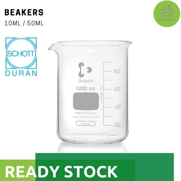 Schott Duran Low Form Beaker Graduated with Spout Mouth (10ml & 50ml) | Shopee Malaysia