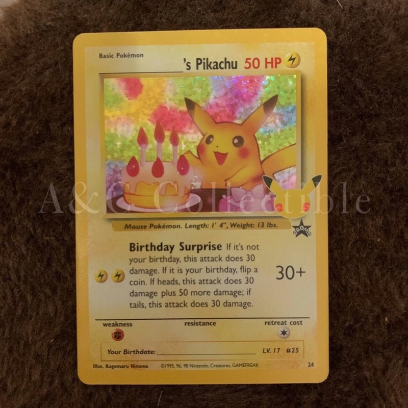 Pokemon CELEBRATIONS 25th Anniversary Birthday Pikachu - 24 - Holo Promo (Classic Collection ...