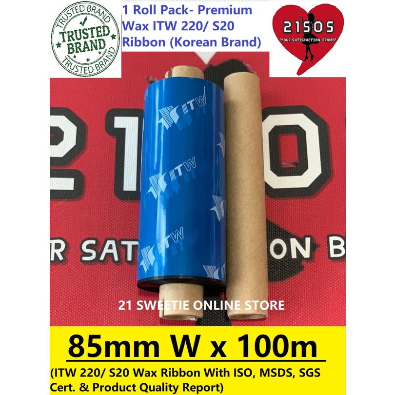 [ALL WAX] Premium ITW B220 S20 Wax Ribbon Combined Sizes Thermal ...