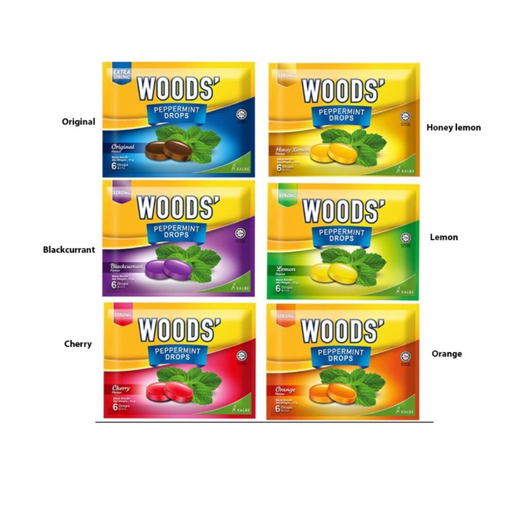 WOODS' Peppermint Drops ( 6 Flavours ) 润喉糖 15G | Shopee Malaysia