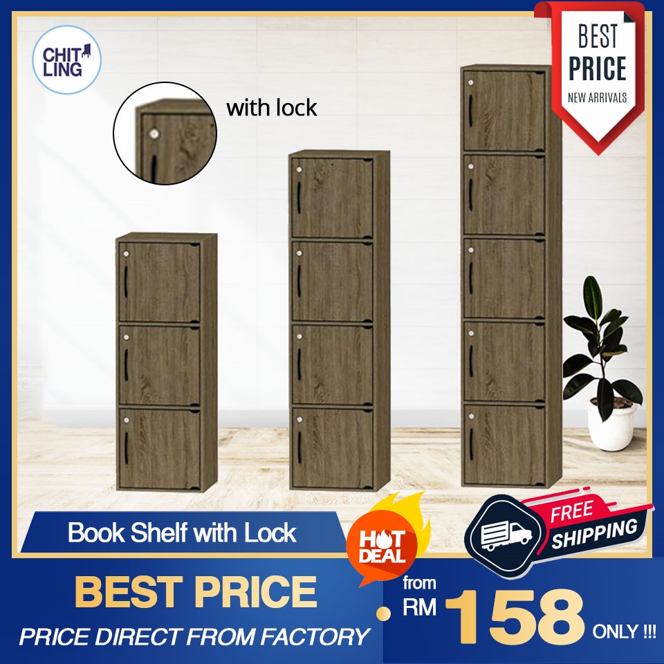 🔥Free Shipping🔥Book Shelf with Lock 📚🔑 / Almari Buku /Locker ...