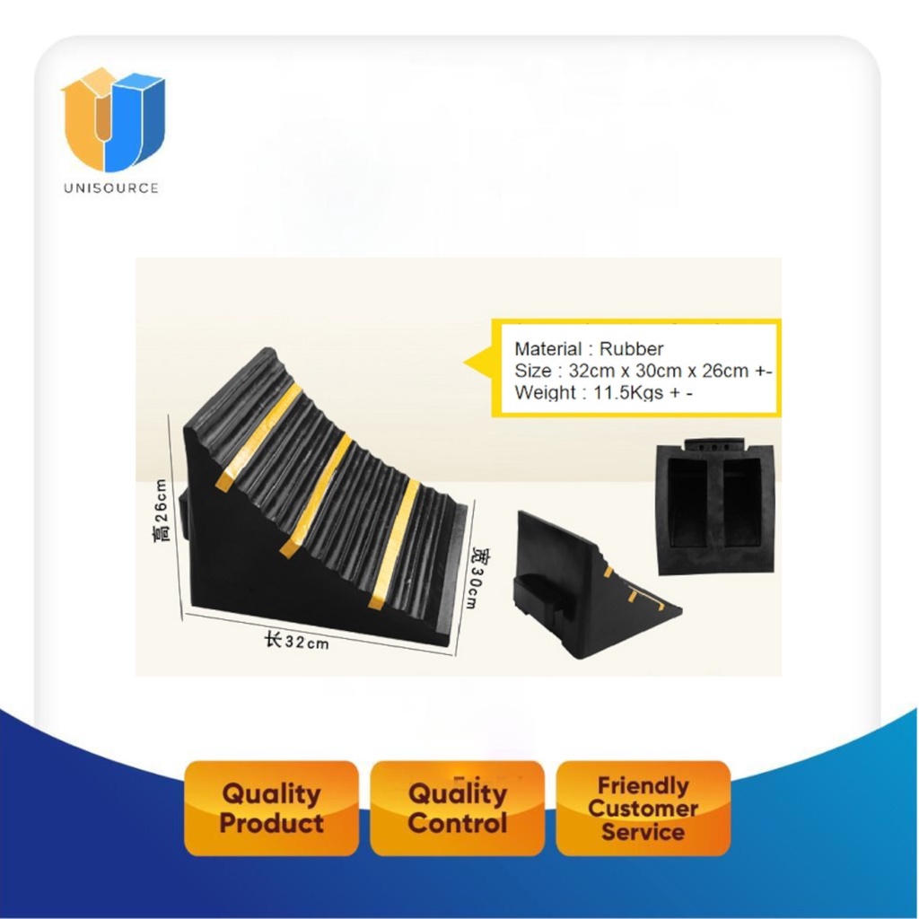 Rubber Wheel Stopper Choke / Heavy Duty Wheel Chock Size (Large ...