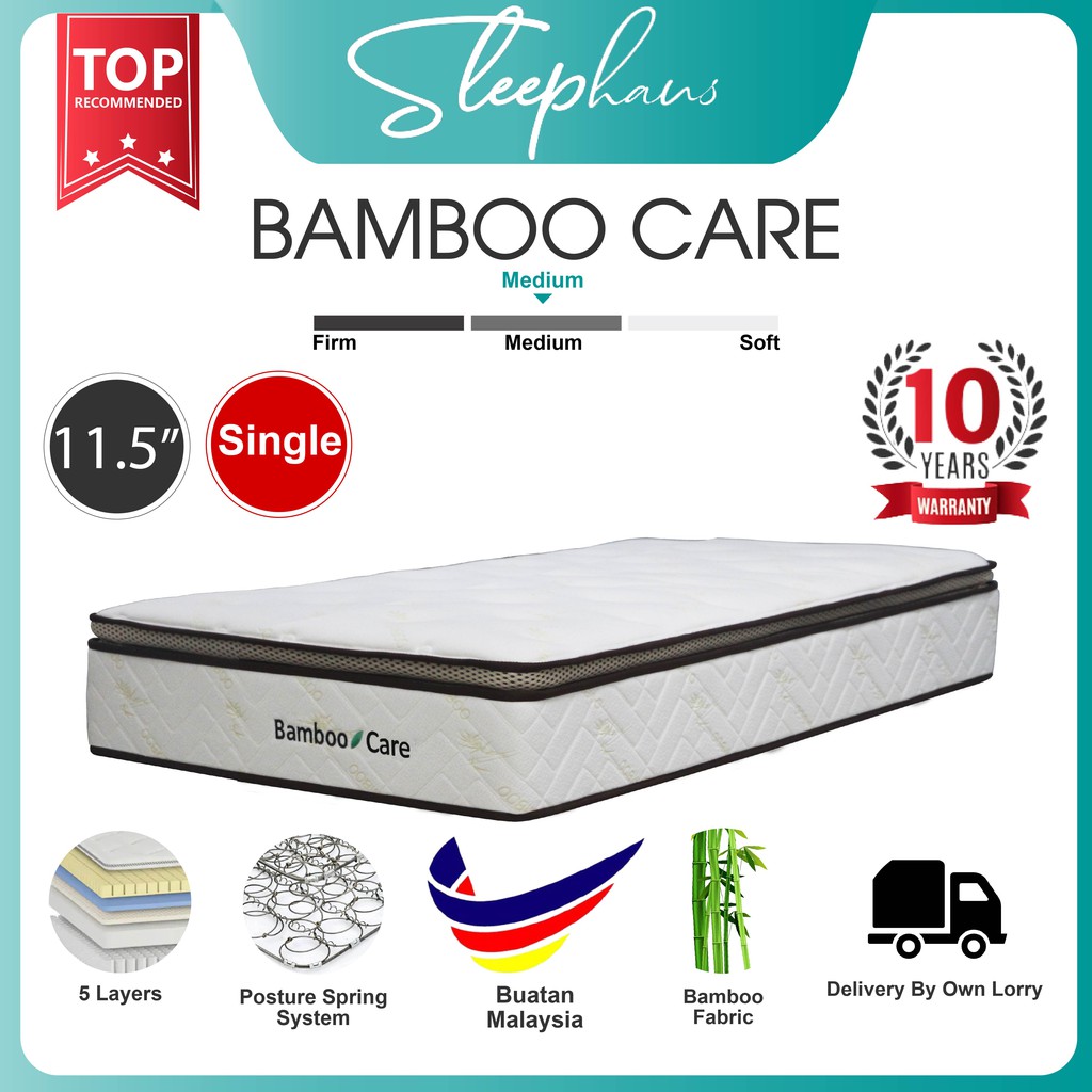 [Best Value] Sleephaus 11.5 Inch Bamboo Care Single Mattress Tilam ...