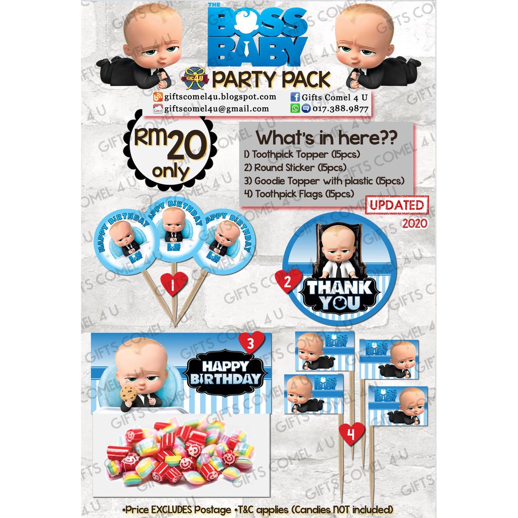 #THE BOSS BABY THEME - DIY BIRTHDAY READY SET PARTY PACK RM20 DIY ...