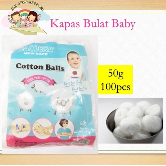 Camera Baby Kapas Bulat Bola Cotton Ball 50g (approx 100 balls ...