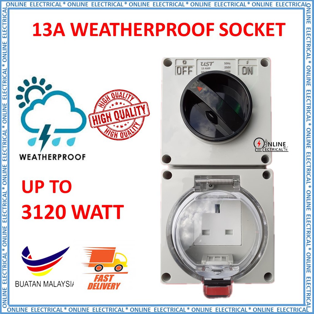 Weatherproof Switch Socket 13A ( IP66 ) | Shopee Malaysia