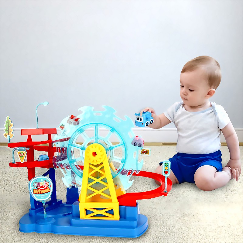 1 PCS Children's ferris wheel electric toys track slide toys amusement ...