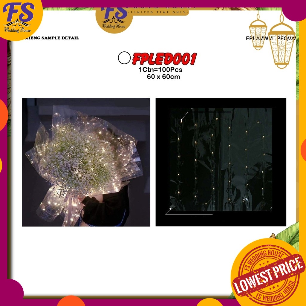 WRAPPING PAPER LED /KERTAS BALUT LED HADIAH/FLOWER BOUQUET PAPER ...