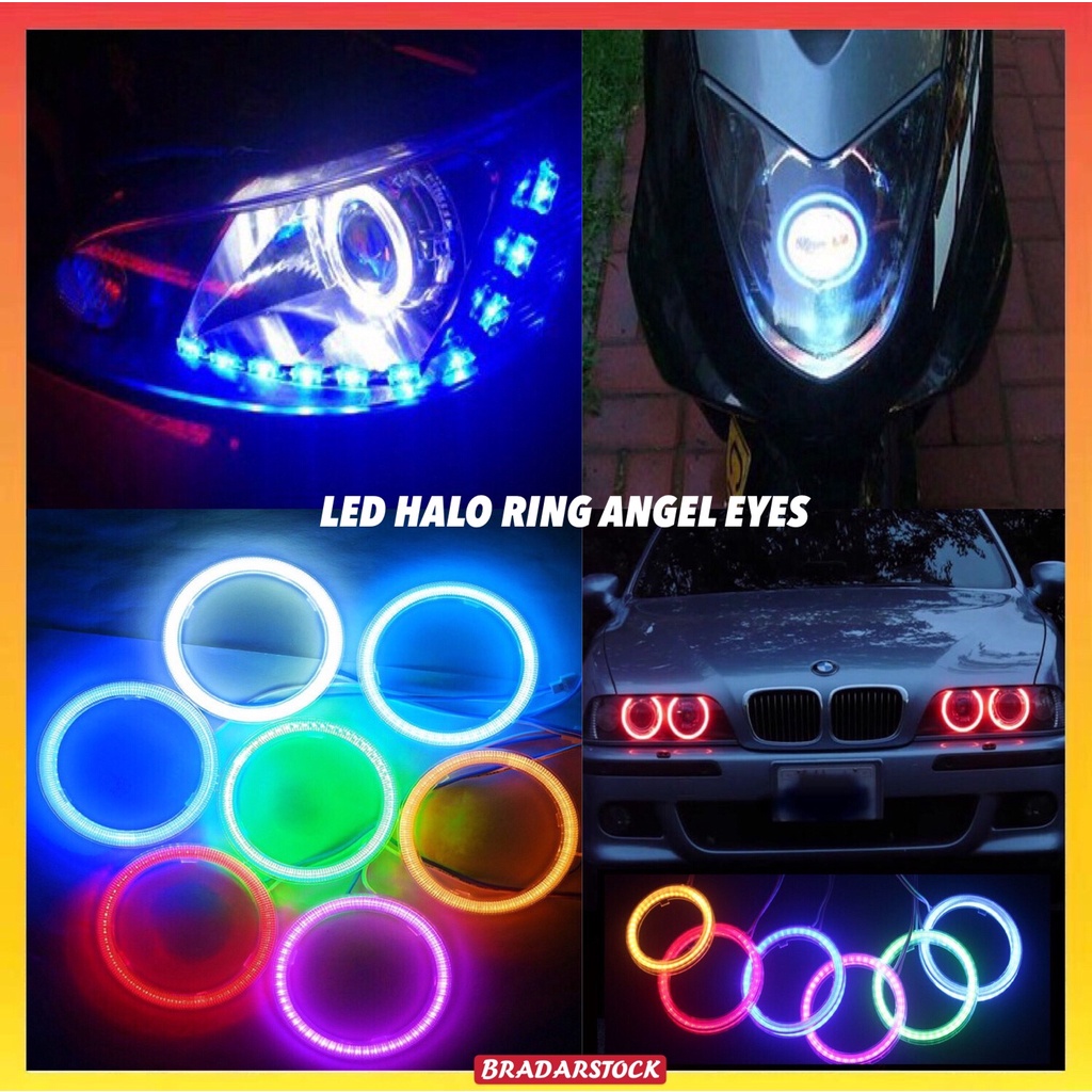 Multi Color LED COB HALO RING Car Motorcycle Headlamp Spotlight Fog ...