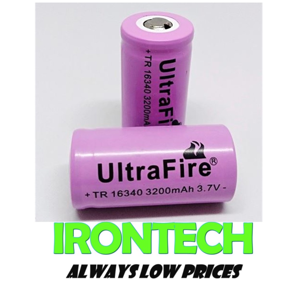 ULTRAFIRE CR123A 16340 3.7v 3200MAH lithium battery large capacity ...