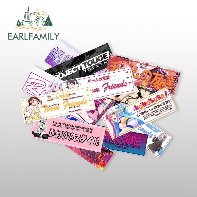 EARLFAMILY 13cm Anime Girl Slap Funny Car Stickers Motorcycle Decal ...