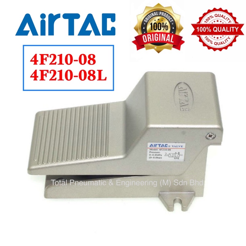 AirTAC 4F210-08 4F210-08L Pneumatic Foot Pedal Valve Foot Valve ...
