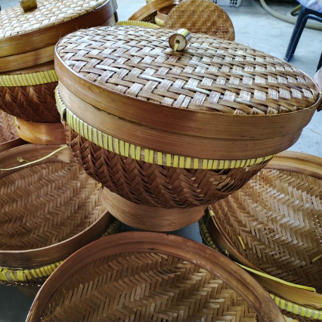 Seni bakul bambu dengan penutup | Shopee Malaysia