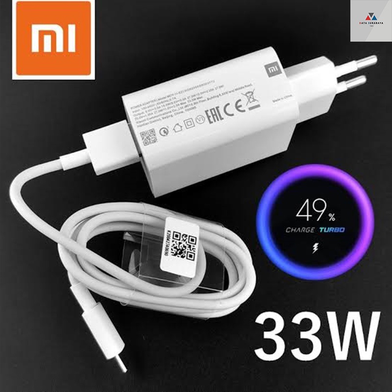 Xiaomi 33W TURBO CHARGE CHARGER AND CABLE 3A MI 10T POCO X3 MI9 PRO ...