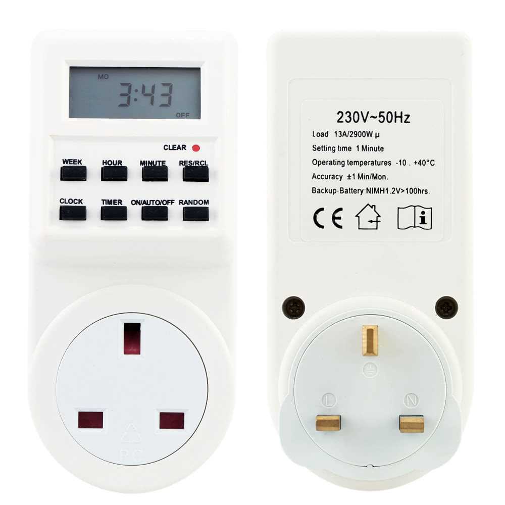 Digital LCD Electronic Plug-in Programmable Timer 12/24 Hour Switch Socket with Clock Summer ...