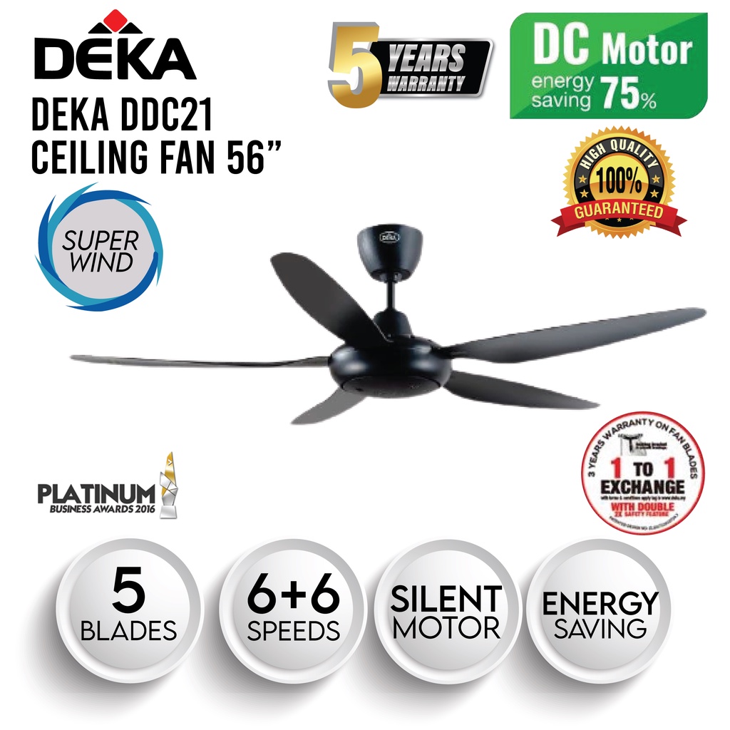 DEKA KRONOS XR5 / P5S / DDC21 / DS11 CEILING FAN WITH REMOTE CONTROL 56 ...