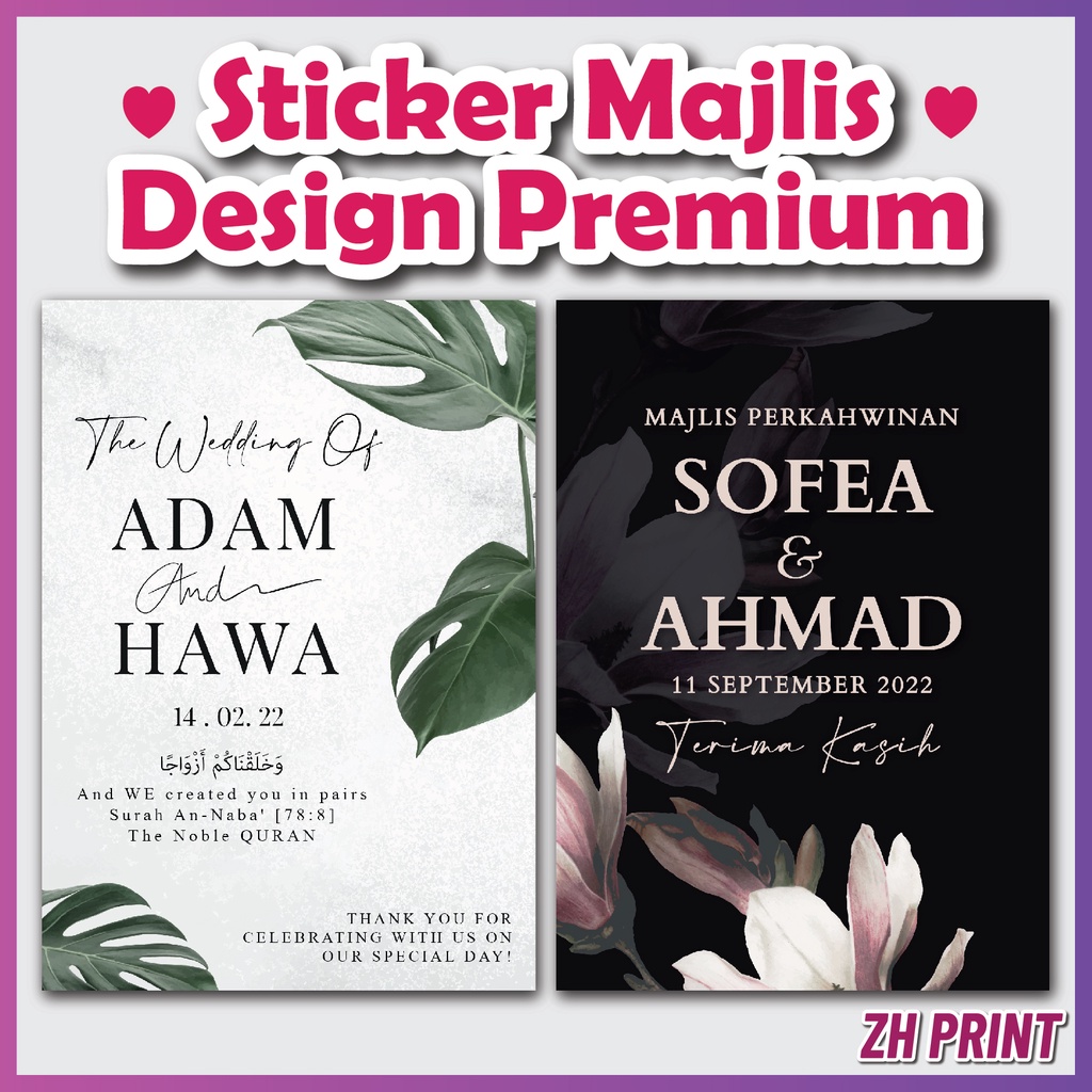 50pcs 5X7CM Sticker Kahwin , Doorgift Label Sticker , Wedding Sticker ...