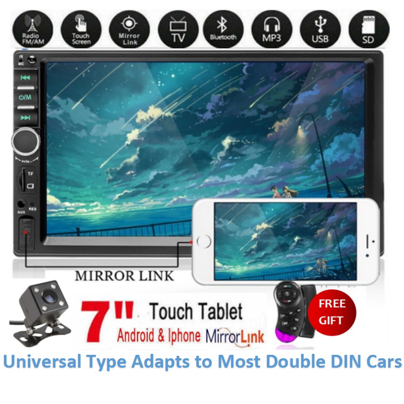7 inch Radio Kereta Double DIN Bluetooth MP5 Car Plug-in MP4 Player ...