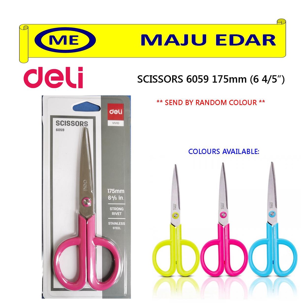 DELI STAINLESS STEEL SCISSORS 175MM 6059 / GUNTING | Shopee Malaysia