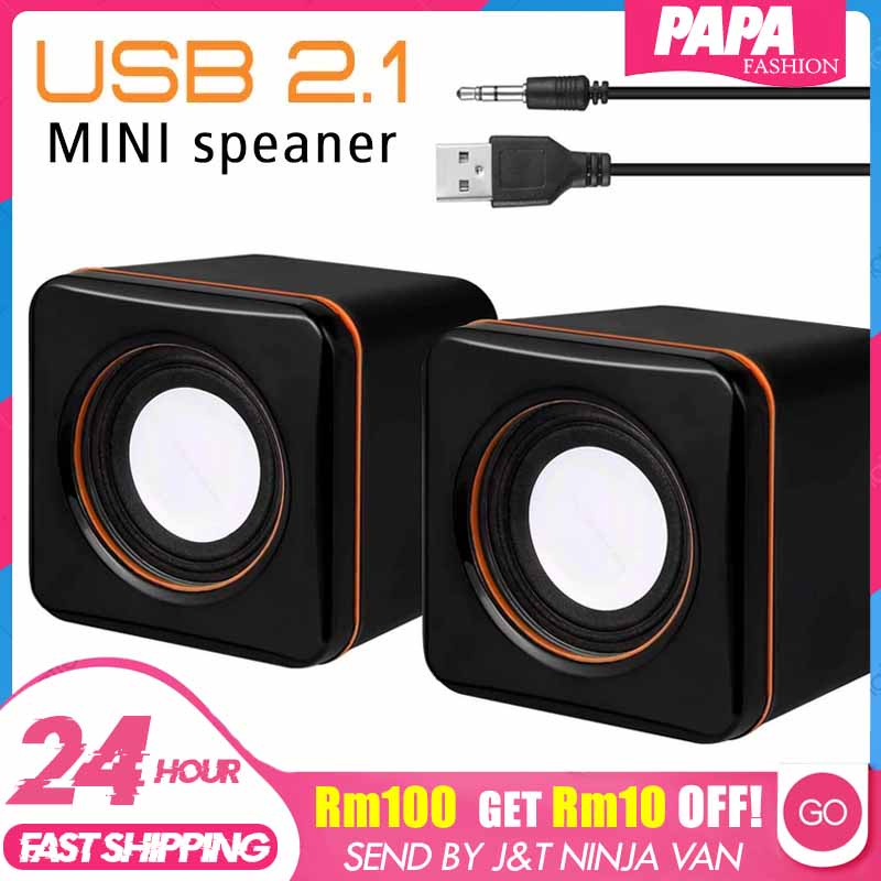 Desktop Stereo USB Speaker Laptop Mini Speaker AUX Audio For PC ...