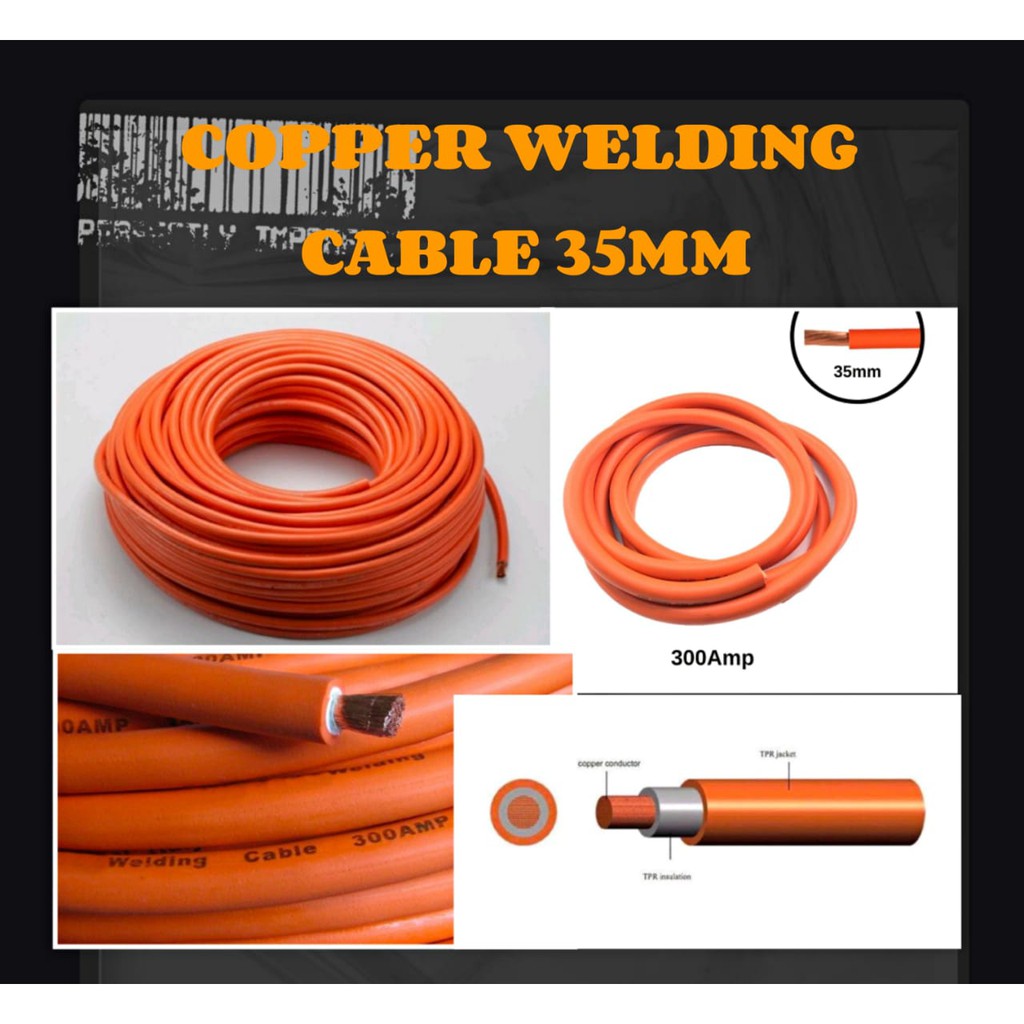 300AMP 35MM COPPER WELDING CABLE 1 METER | Shopee Malaysia